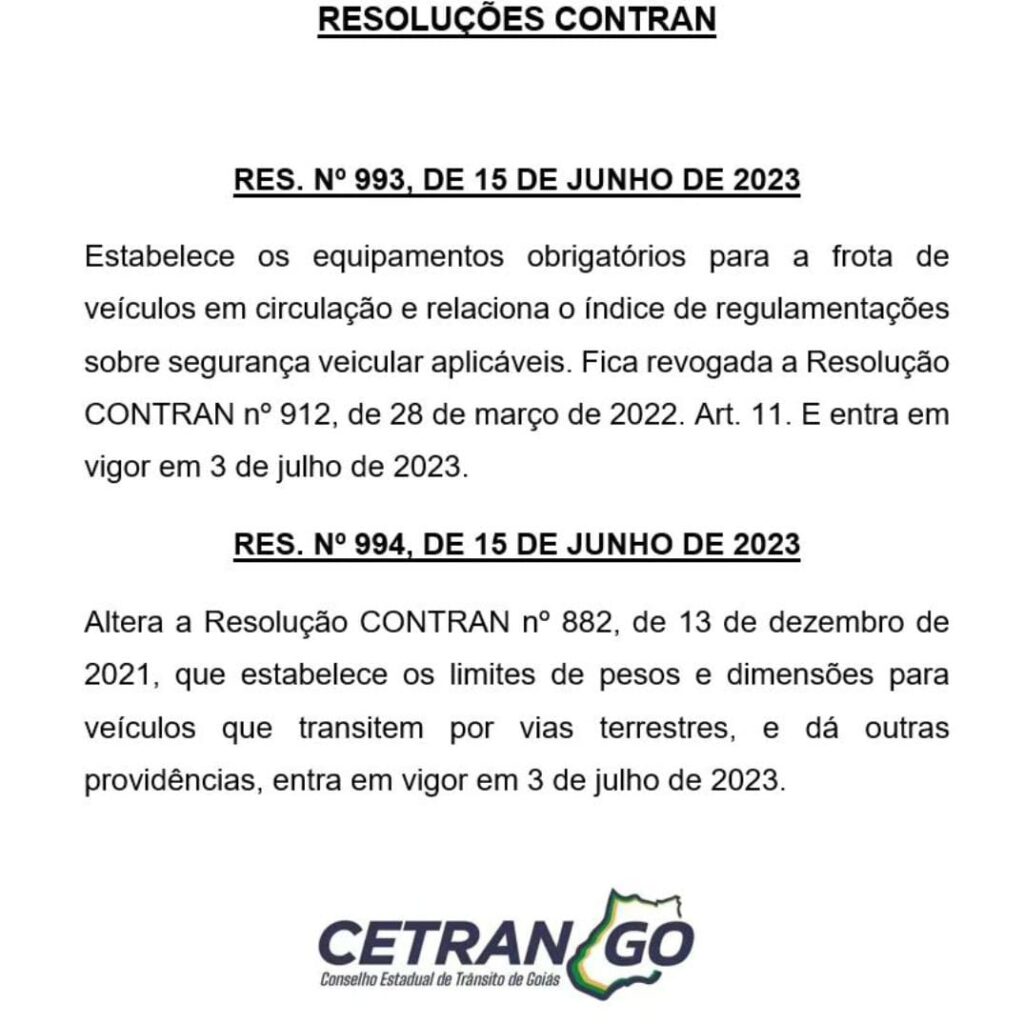 RESOLUÇÕES CONTRAN – Cetran