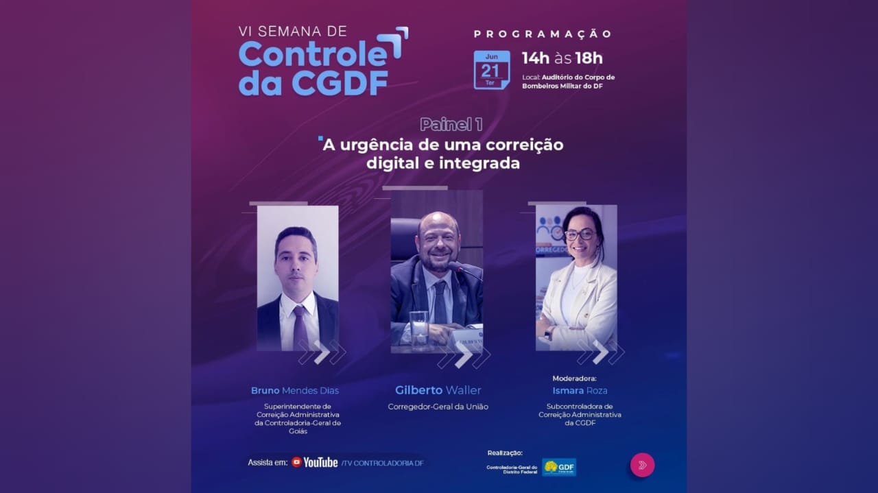 CGE-GO participará de painel na VI Semana de Controle da CGDF - Controladoria