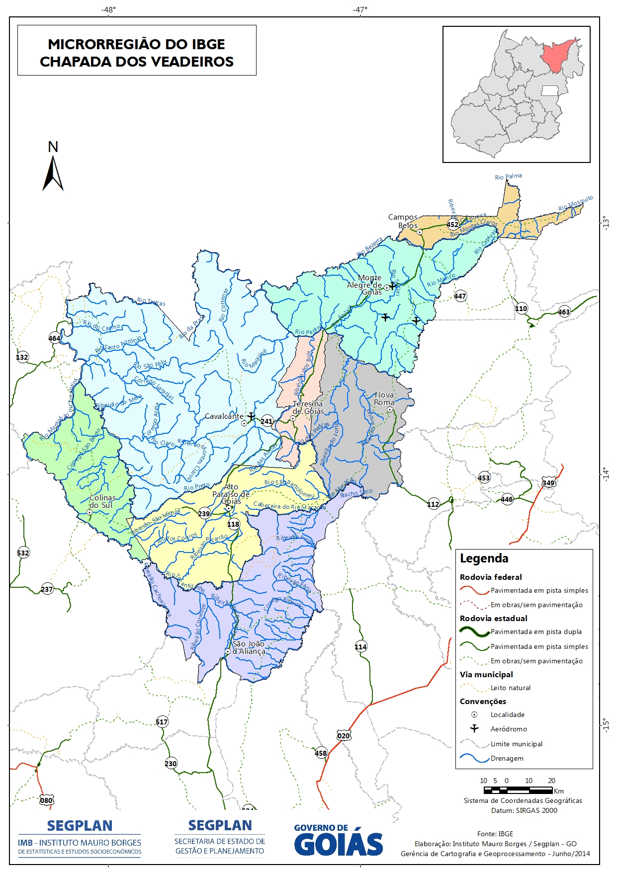 Mapas das Microrregiões do Estado de Goiás – IBGE – IMB