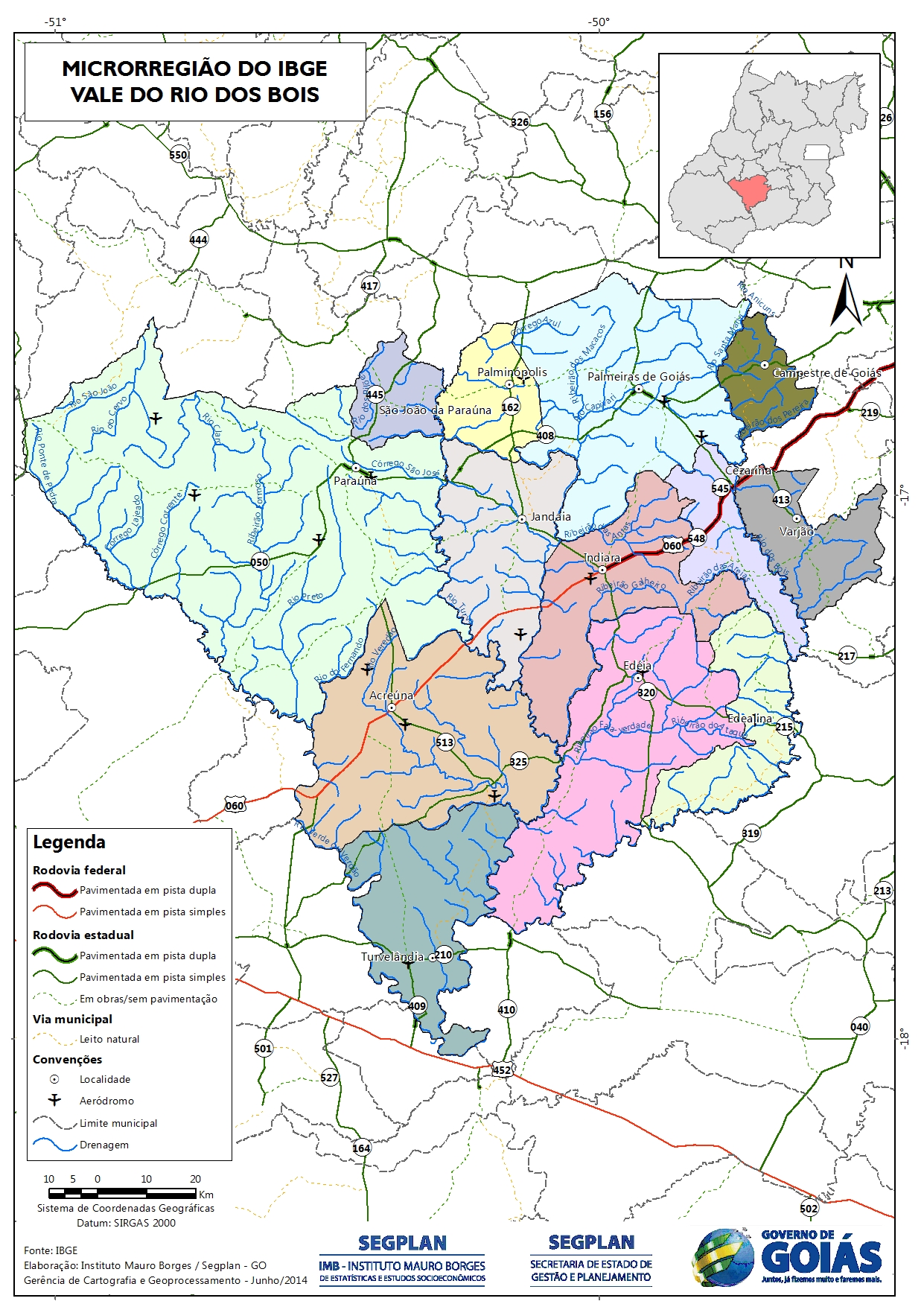 Mapas das Microrregiões do Estado de Goiás – IBGE – IMB
